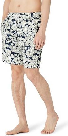 Amazon Essentials Maillot de Bain pour Homme 22,9 cm avec Doublure en Maille, Poches, Cordon de Serrage, Motif Floral Folk Bleu Marine, Taille XXL