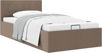 vidaXL Stauraumbett Hydraulisch Taupe Stoff 100&times;200 cm Vidaxl