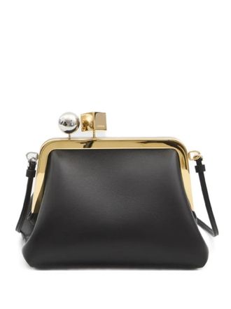 Jacquemus Clutches - Structured Black Bag With Gold-Tone Frame And Uniq - Gr. unisize - in Schwarz - f&uuml;r Damen