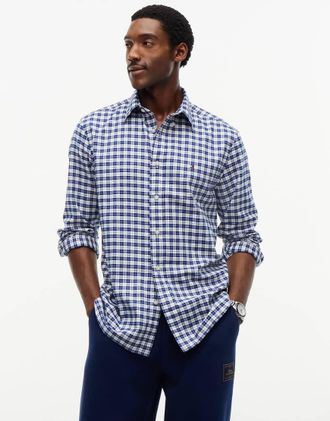Tommy Hilfiger Relaxed Fit Flanellhemd mit Karomuster in Marineblau / kariert