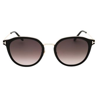 Tom Ford Sonnenbrille Mit Braunem Farbverlauf Und Gl&auml;nzend Schwarzen Gl&auml;sern
