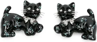 Yvmin Floral-print Cat-shaped Hair Clips