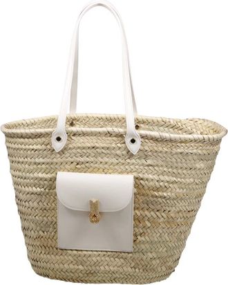 Amato Daniele Femme, Sacs, Blanc, Taille: ONE Size Queen Basket Sac à Anses Longues
