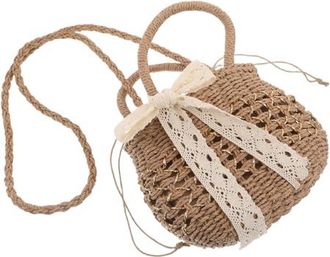 FOMIYES Sac Hobo Tress&eacute; Paille pour Femme Sac Seau et R&eacute;sistant Grand Espace de Rangement pour Plage et Usage Quotidien Style