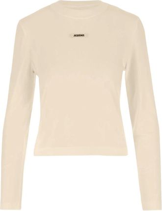 Jacquemus Femme, Tops, Beige, Taille: 38 FR T-Shirt &agrave; Manches Longues