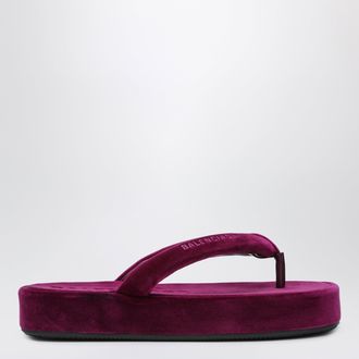 Balenciaga Jet Lag Zehentrenner aus Stretchsamt in Lila