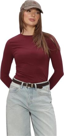 Selected Manja LS O-Neck - - Tops - Damen - Rot - M
