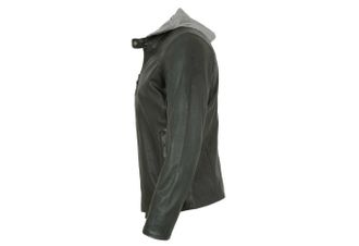 Jilani Lederjacke Razor-2 Jilani - Herren Lederjacke Kapuze Lammnappa petrol gr&uuml;n
