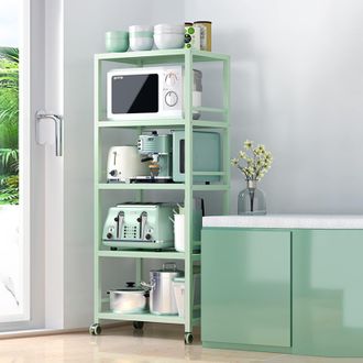 Generic Küchenwagen, 5-stufiger, Verstellbarer Rollwagen mit Rädern, für Küche und Büro - Aufbewahrungswagen aus Metall, Organizer, Gemüseregal, Küchenaufbewa