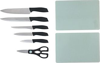 Alpina Messerset 8-Teilig - Kochmesser, Tranchiermesser, Ausbeinmesser, Universalmesser und Sch&auml;lmesser - Mit Schere - Schneidbretter