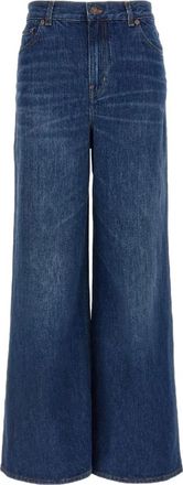 Chlo&eacute; Femme, Jeans, Bleu, Taille: W28 Jean large taille haute