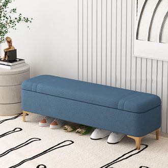 Generic Sherpa-Stauraum-Ottomane, 47-Zoll-Bank Aus Kunstfell Am Fußende des Bettes Mit Goldenen Beinen - Klappbare Fußstütze for Schlafzimmer Und Wohnzimmer(B