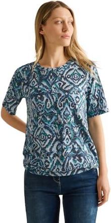 Cecil B322935 T-Shirt avec Motif ornemental, Bleu Universel, M Femmes