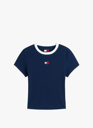 Tommy Hilfiger T-shirt c&ocirc;tel&eacute; en coton m&eacute;lang&eacute;