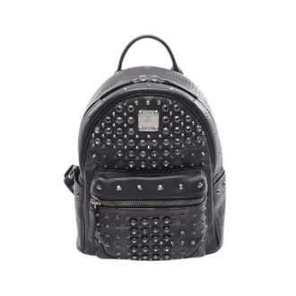 MCM Pre-owned Stark Visetos Coated Canvas Leder Rucksack - - Pre-owned - Damen - Schwarzk - ONE SIZE