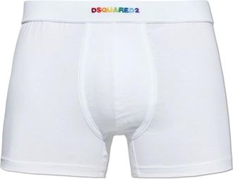Dsquared2 Homme, Sous-v&ecirc;tements, Blanc, Taille: XS Boxer Briefs en coton avec logo