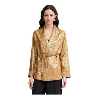 Forte_Forte Kimono Les Folies en Jacquard - Femme - Vestes - Jaune - Taille: 40 FR