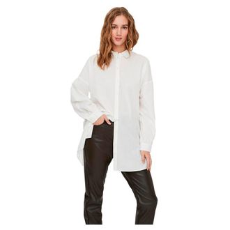 Vero Moda Damen Vmbina L/S Oversize Shirt Ga Noos Bluse, Snow White, M EU