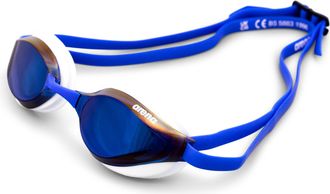 Arena Unisex Training Wettkampf Schwimmbrille Python Mirror (Verspiegelt, UV-Schutz, Anti-Fog Beschichtung), Blue Mirror-White (71), One Size