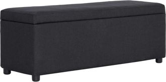 vidaXL Vidaxl - Bank mit Staufach 116 cm Schwarz Polyester