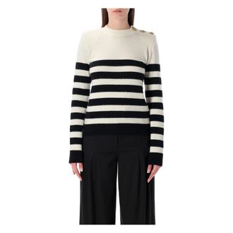 Balmain Gestreifter Strick mit Kn&ouml;pfen - - Knitwear - Damen - Mehrfarbig - XS