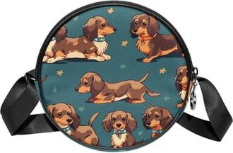Generic Sac &agrave; bandouli&egrave;re rond pour femme, petit sac &agrave; bandouli&egrave;re avec fermeture &eacute;clair et bretelles r&eacute;glables style d&eacute;contract&eacute; pour femmes et filles