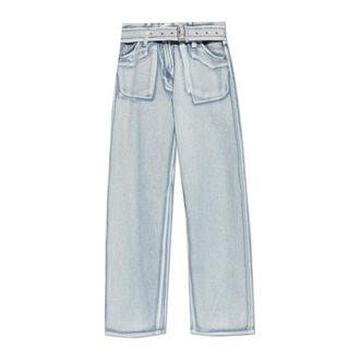 Acne Studios Denim Hose mit G&uuml;rtel - - Jeans - Damen - Blau - L