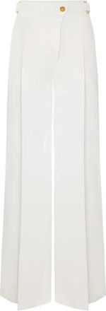 Elisabetta Franchi Femme, Pantalons, Blanc, Taille: 38 FR Pantaloni a Palazzo