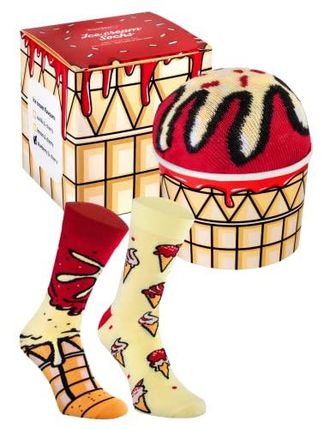 Rainbow Socks Unisexe Femme Homme - Les glaces de chaussettes dans une boite pour elle et pour lui - un cadeau pour les amis pour lanniversaire - 1 Paire - CITRON &