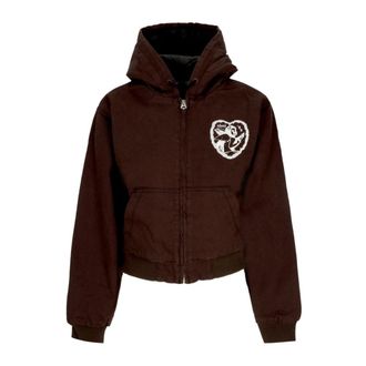 Obey Denim Kurze Bomberjacke Braun - - Sweatshirts & Hoodies - Damen - Braun - S