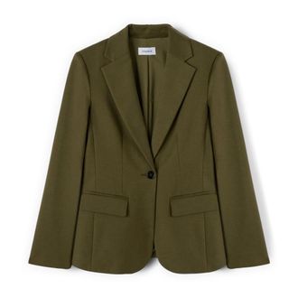 Motivi Femme, Vestes, Vert, Taille: 38 FR Blazer Crois&eacute; en Coton et Viscose