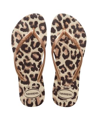 Havaianas Mens Top Logomania Colors Green Flip Flops, Beige Rose Gold Dark Brown, 33/34 EU