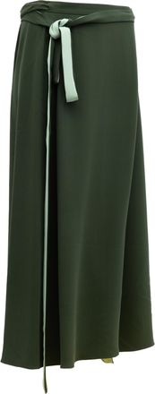 Valentino Garavani Women Silk Skirt Dark Green