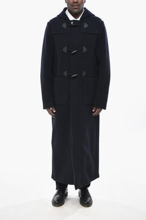 Prada Mantel aus Wolle mit Knebelverschl&uuml;ssen und Kapuze Prada