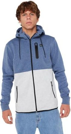 Rip Curl Departed Anti Series Technical Zip Up Hooded Sweatshirt Capuche, Bleu Marine/Gris, S Homme