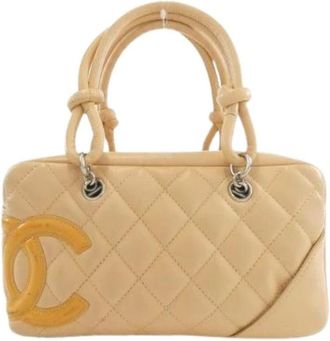 Chanel Sac port&eacute; &eacute;paule Cambon Line en cuir pr&eacute;-poss&eacute;d&eacute; - Femme - Pre-owned - Beige - Taille: ONE Size