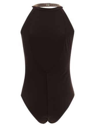 Brunello Cucinelli Womens Brown Polyamide One-Piece Swimsuit Clothing