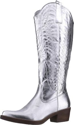 Elara Damen Stiefel Cowboy Boots Chunkyrayan F1225 Silver PU-39