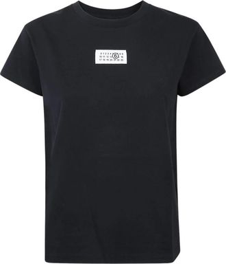 Maison Margiela Femme, Tops, Noir, Taille: 40 FR T-shirt Num&eacute;rique en Coton