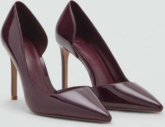 Mango Asymmetrischer Lackleder-Pumps bordeaux - Damen - 35 - MANGO