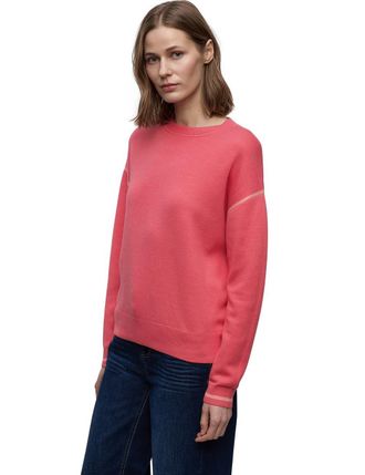 Street One Pullover mit Kontrastdetails Striking Coral 40