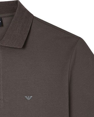 Emporio Armani Cotton Logo Polo - Dark Brown