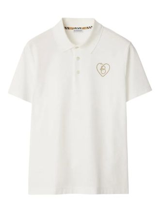 Burberry polo B Heart en coton - Blanc