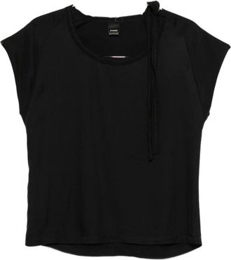 Pinko Pinko, Femme, Blouses et Chemises, Noir, Taille: 38 FR T-Shirt Lat&eacute;ral