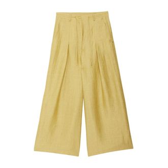 ottod'Ame Femme, Pantalons, Jaune, Taille: 38 FR Wide Pantalons