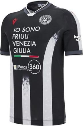 Macron Maillot De Match Domicile Adulte Udinese Calcio (FR/ES, Alpha/Lettres, 3TG, Taille Normale, Taille Normale, Noir)
