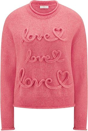 Riani Langarm-Grobstrickpullover mit LOVE-Applikation