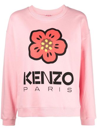 Kenzo sweat en coton &agrave; logo imprim&eacute; - Rose