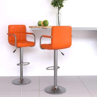 vidaXL Tabourets de bar lot de 2 orange similicuir vidaXL
