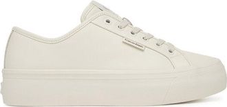 Calvin Klein Sneakers Vulc Flatf Lace Up Lth YW0YW01932 Wei&szlig;